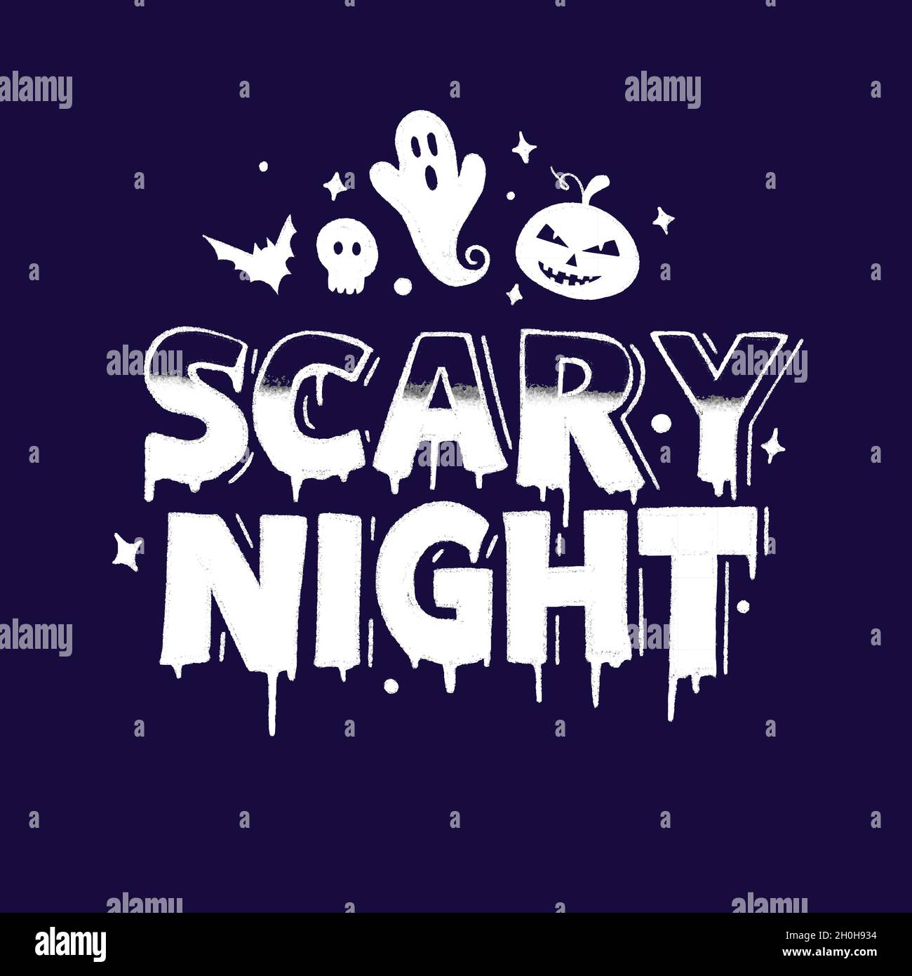 scary night lettering with ghost vector design illustration Stock ...