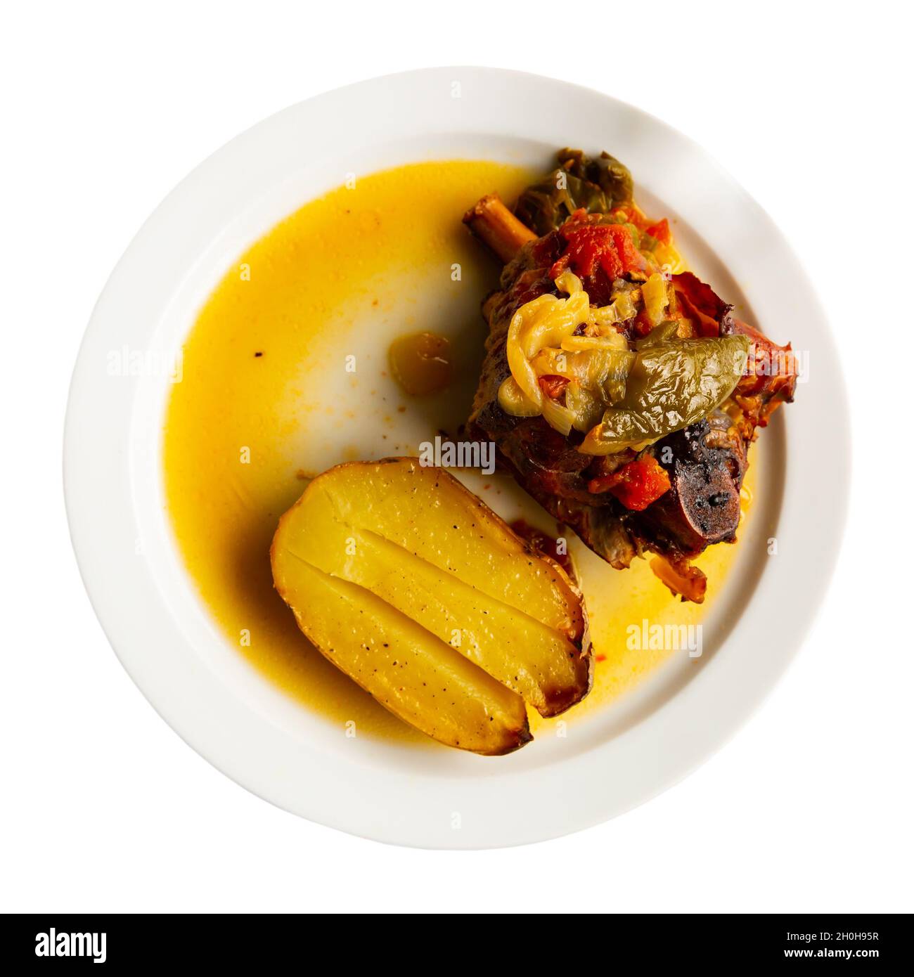 Popular Italian dish Ternasco Al Forn, prepared with delicious young ...