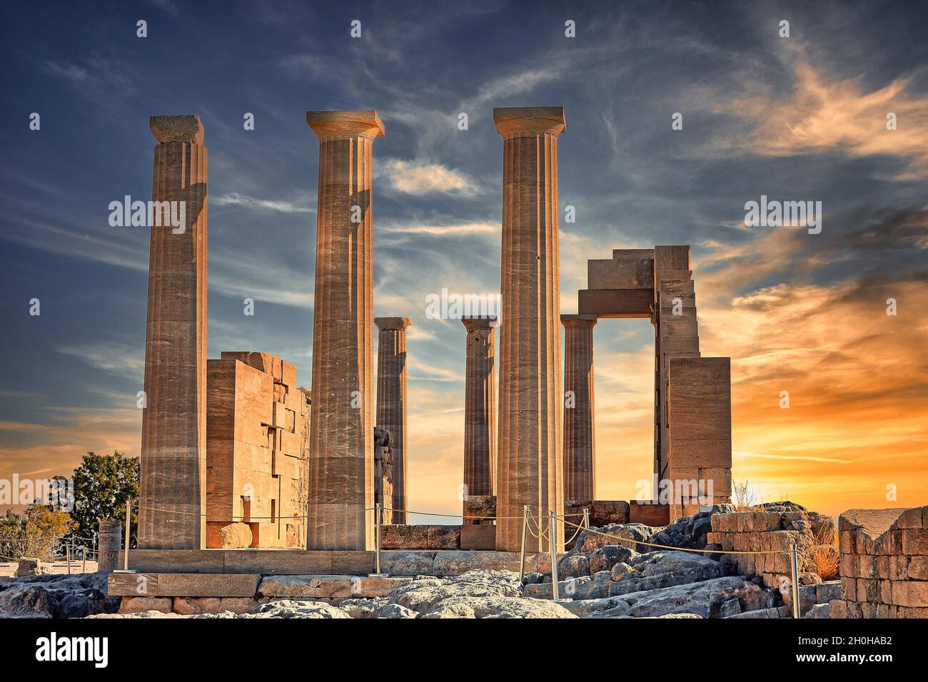 Acropolis of Lindos on Rhodes, Greece Stock Photo - Alamy