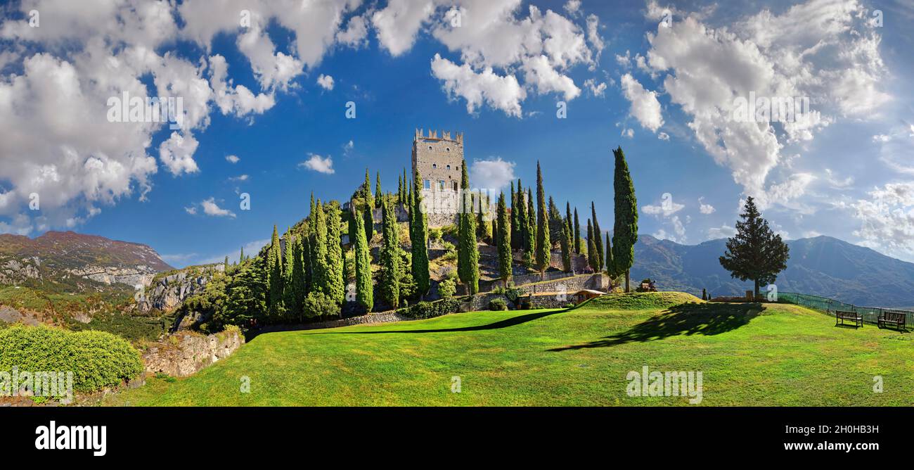 Medieval castle ruins Castello di Arco, Arco, Valle de Sarco, Lake ...