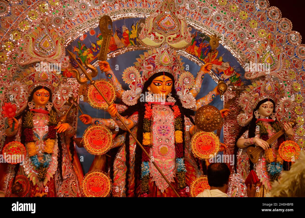 Delhi, India. 12th Oct, 2021. Maha Saptami is day 7 of the 10-day long ...