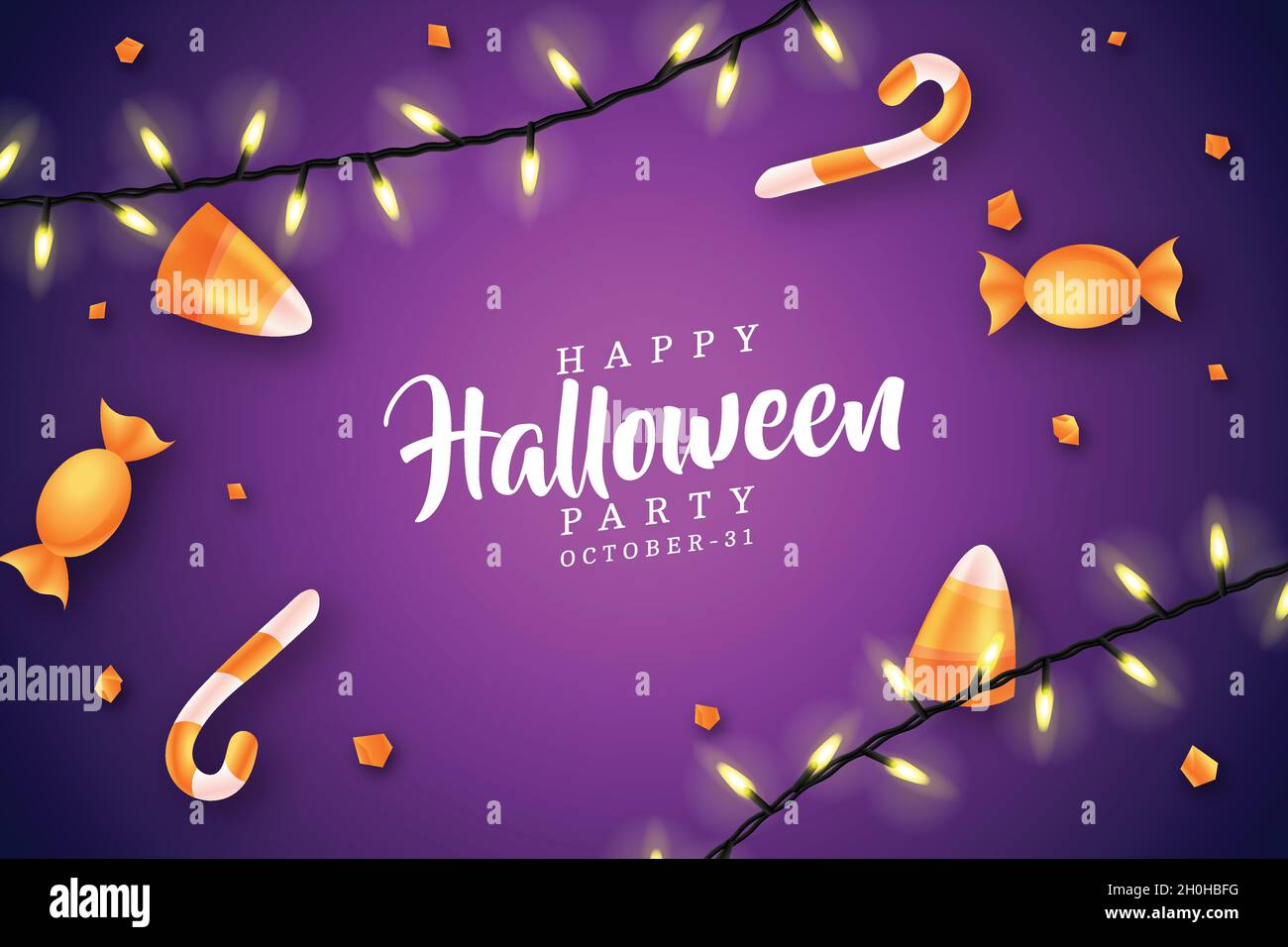halloween concept with realistic background vector design illustration ...