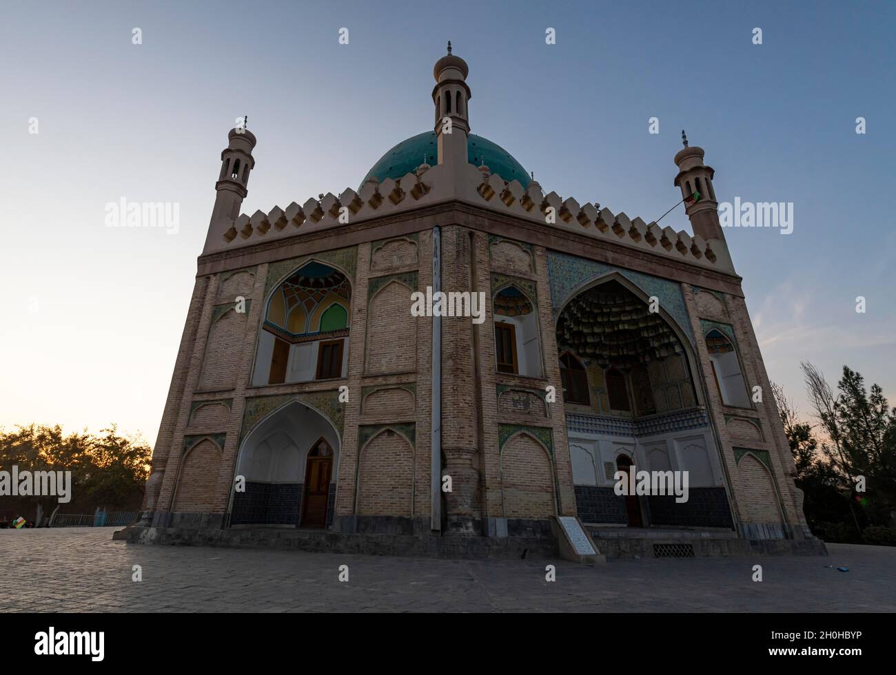 Shrine of the Cloak, Ahmad Shah Durrani mausoleum at sunset, Kandahar ...
