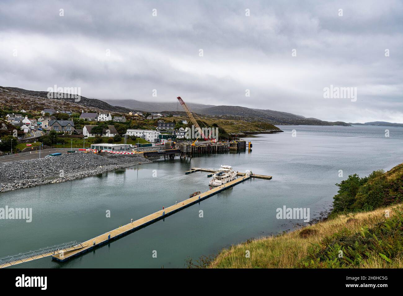Overlook over Tarbert, Isle of Harris, Outer Hebrides, Scotland, UK ...