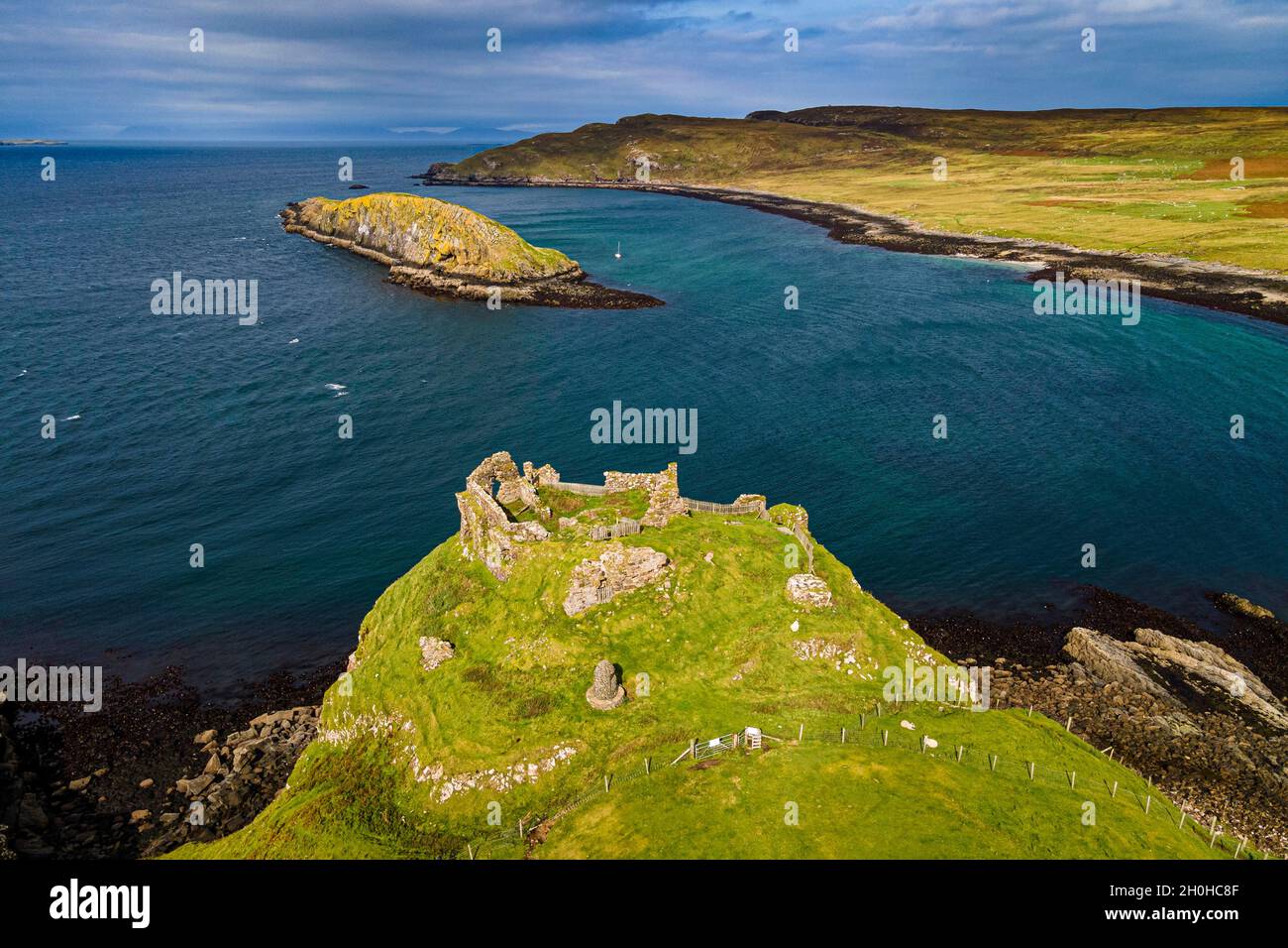Aerial of Duntulm Castle, Isle of Skye, Scotland, UK Stock Photo - Alamy