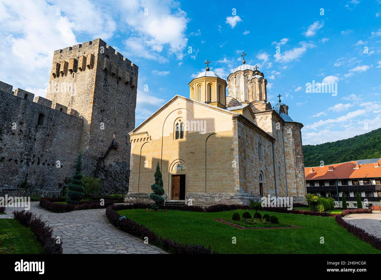 Fortified Manasija monastery, Serbia Stock Photo - Alamy