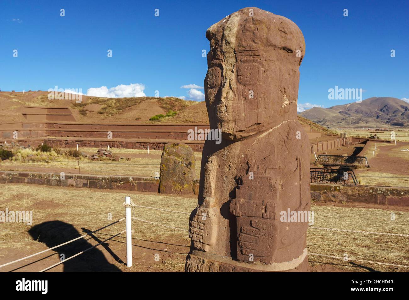 Fraile monolith or monk monolith of the pre-Inca period in the ruins of ...