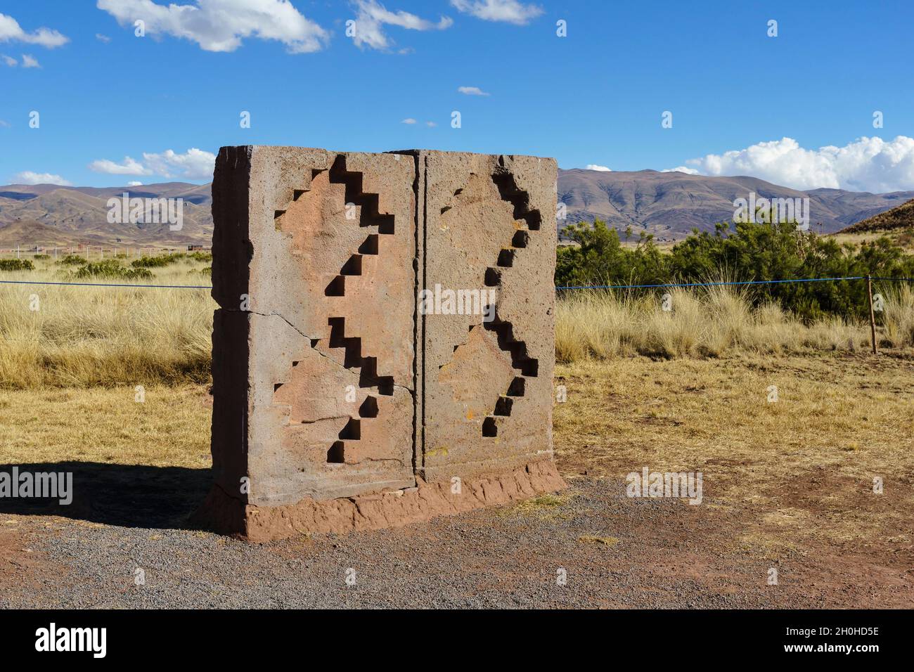 Stone block with Andean cross symbol, Chacana, pre-Inca ruins of ...
