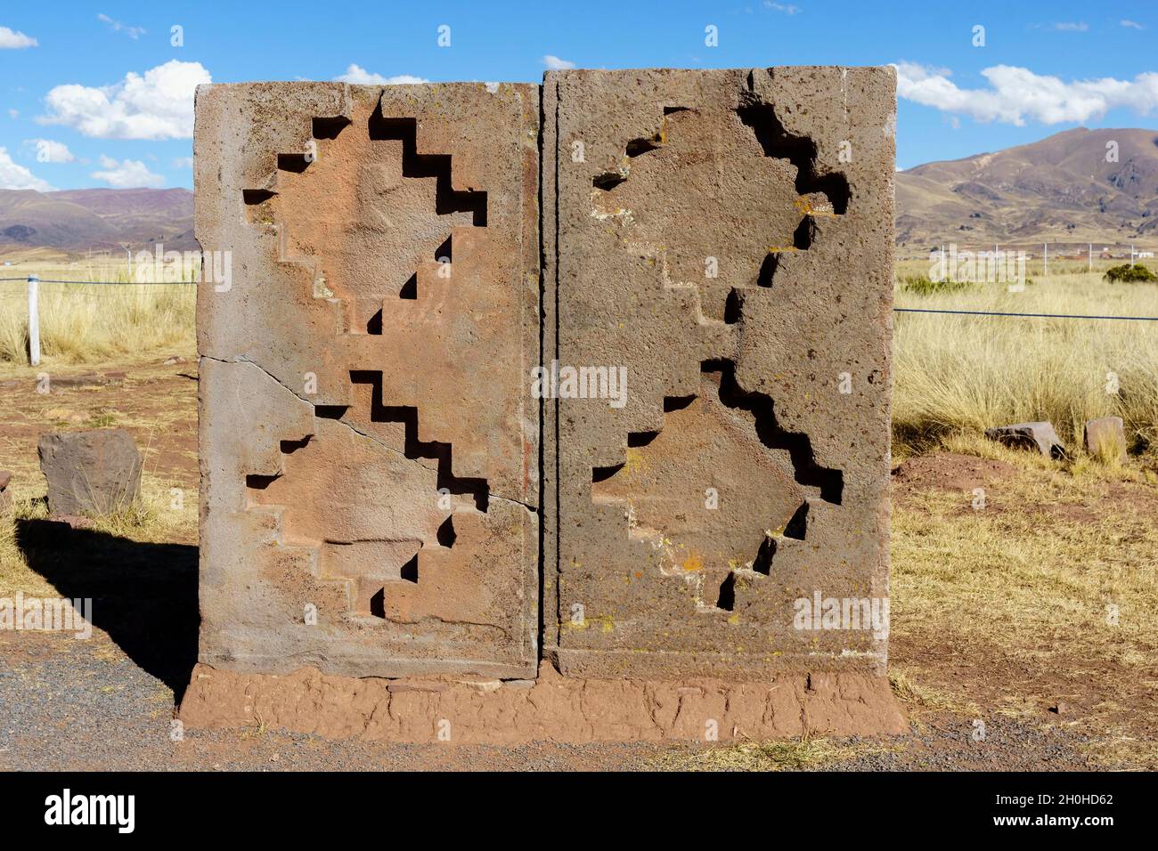 Stone block with Andean cross symbol, Chacana, pre-Inca ruins of ...