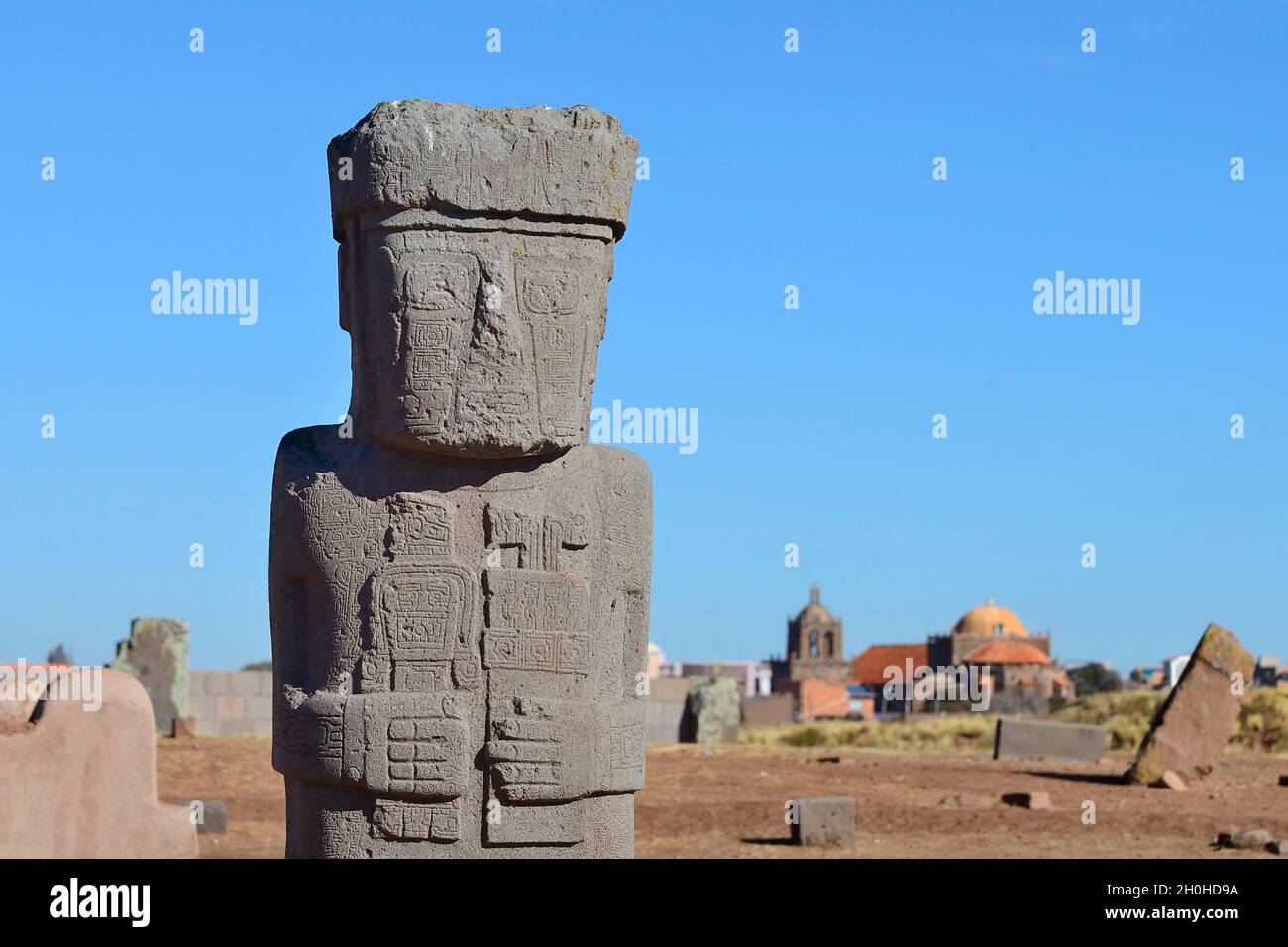 Ponce Monolith, pre-Inca ruins of Tiwanaku, also Tiahuanaco, Unesco ...