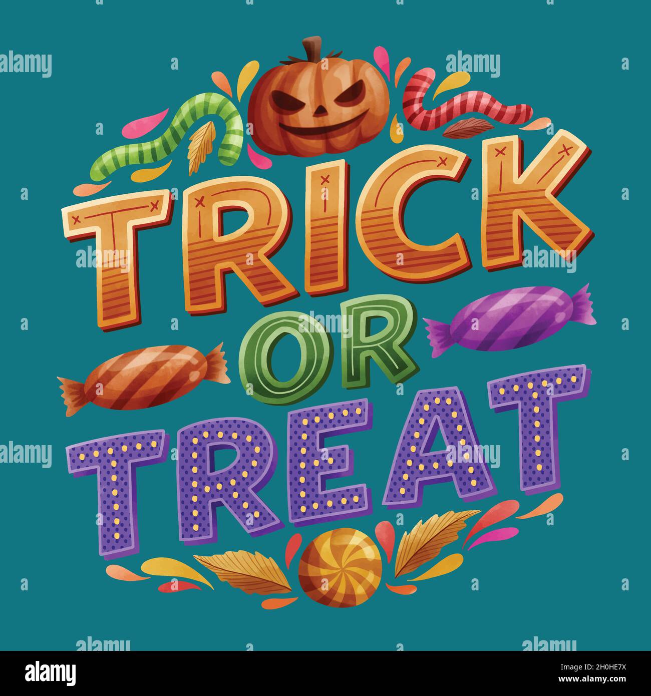 trick treat lettering vector design illustration Stock Vector Image ...