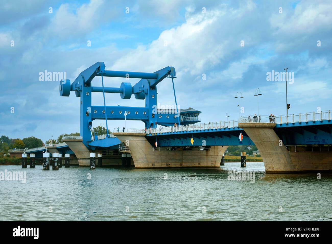 Peene Bridge, largest balance beam bascule bridge in Germany, Wolgast ...