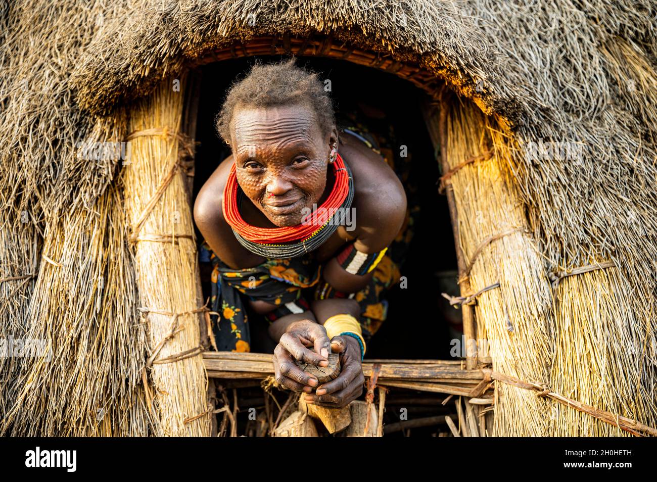 Scar face as a mark of beauty woman from the Jiye tribe, Eastern ...