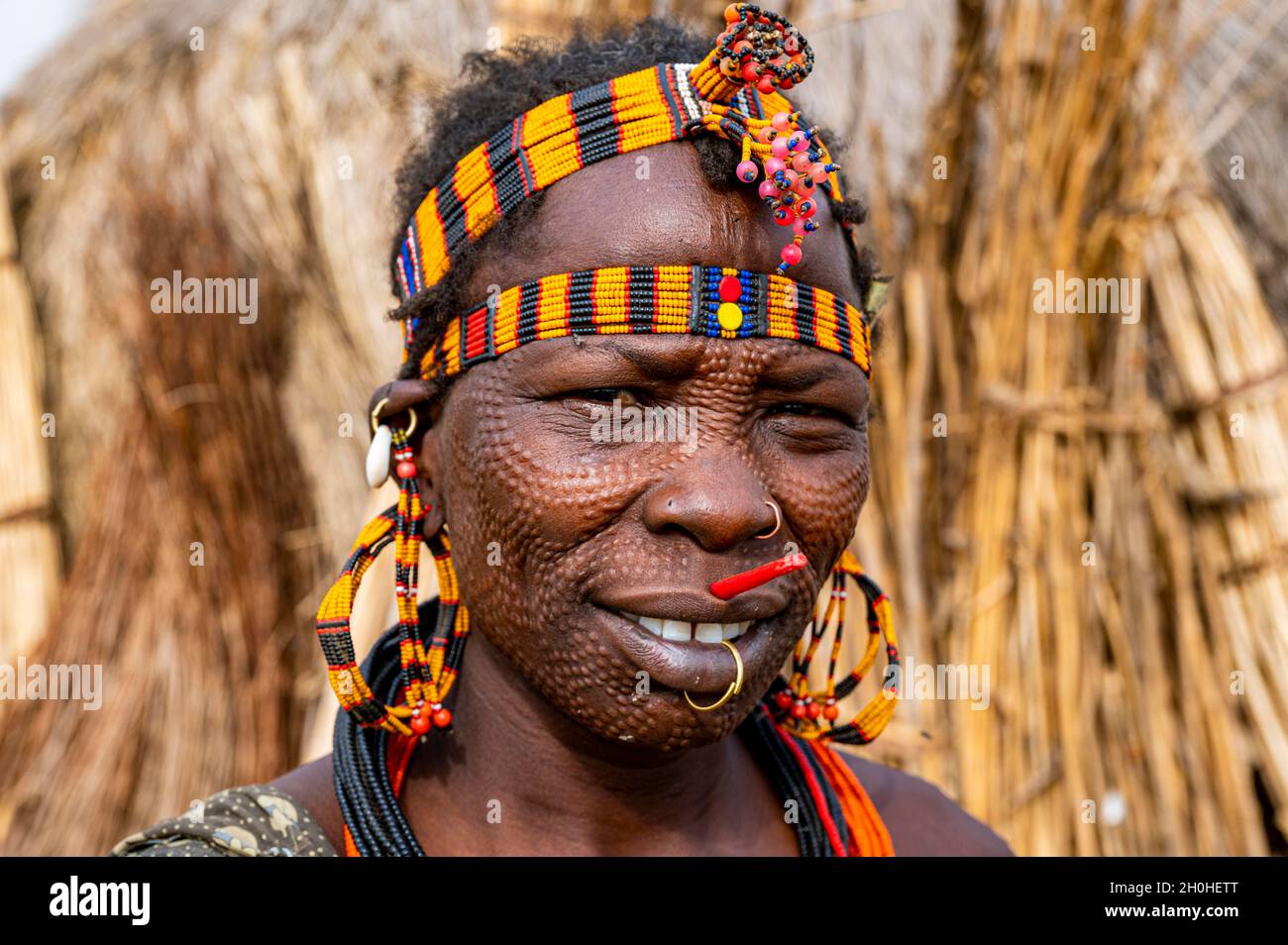 Scar face as a mark of beauty woman from the Jiye tribe, Eastern ...