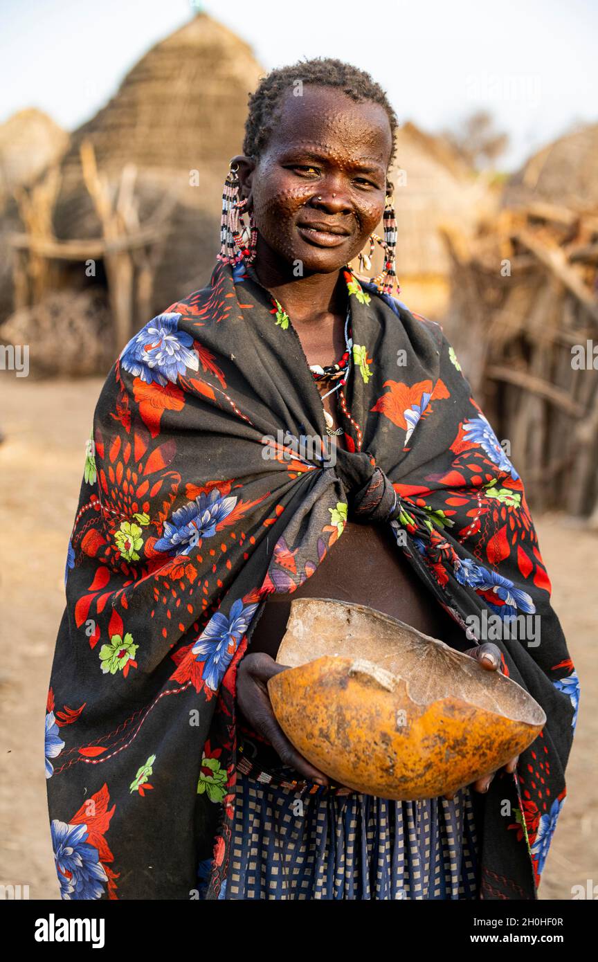 Scar face as a mark of beauty woman from the Jiye tribe, Eastern ...