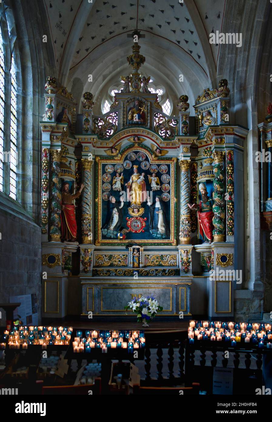 Altar of the Rosary, Saint-Ronan Church, Locronan (Lokorn), Finistere ...