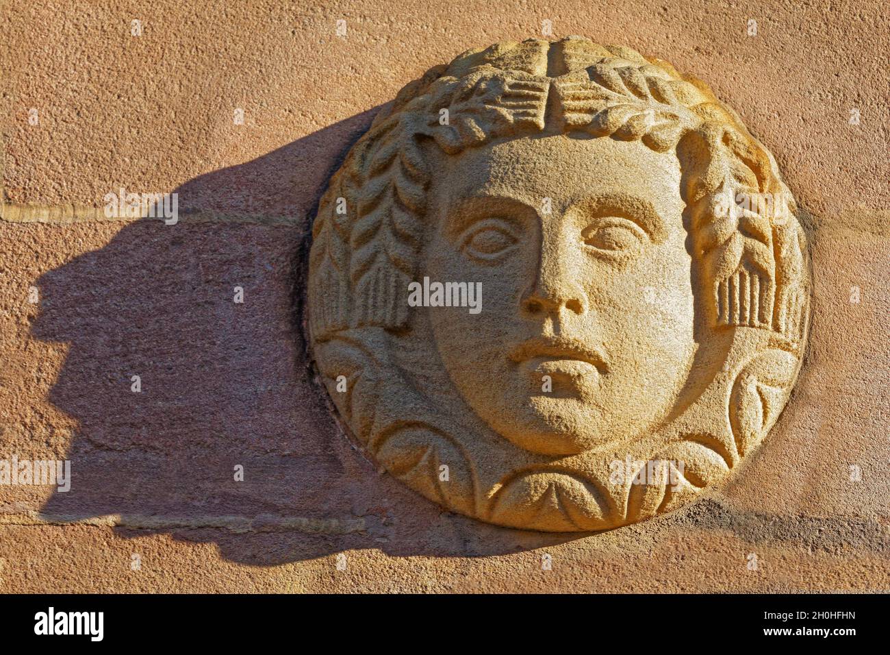 Relief, sculpture, head, ghost face, allegory, emblem, symbol, allegory ...