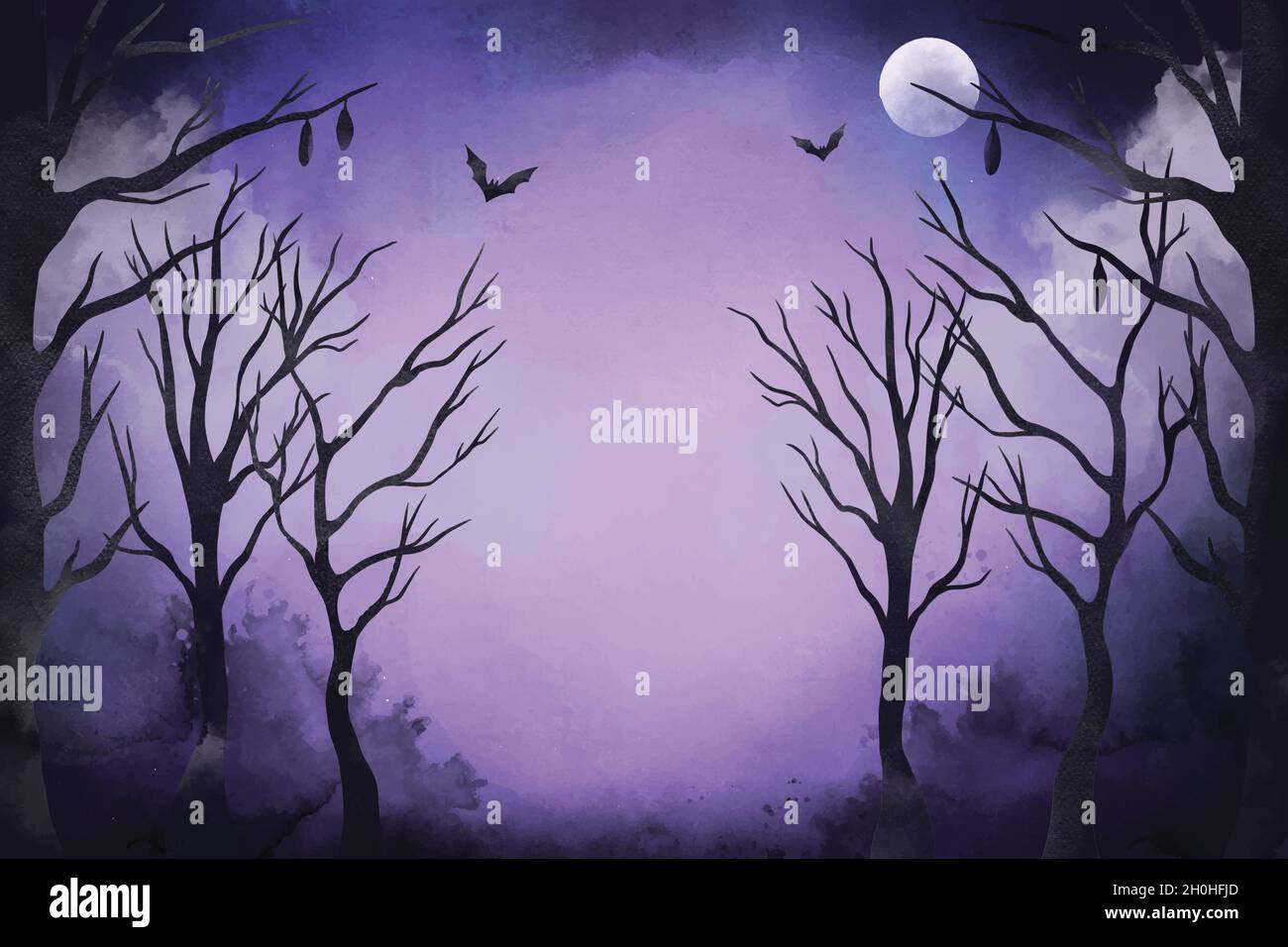 watercolor halloween background design vector illustration Stock Vector ...