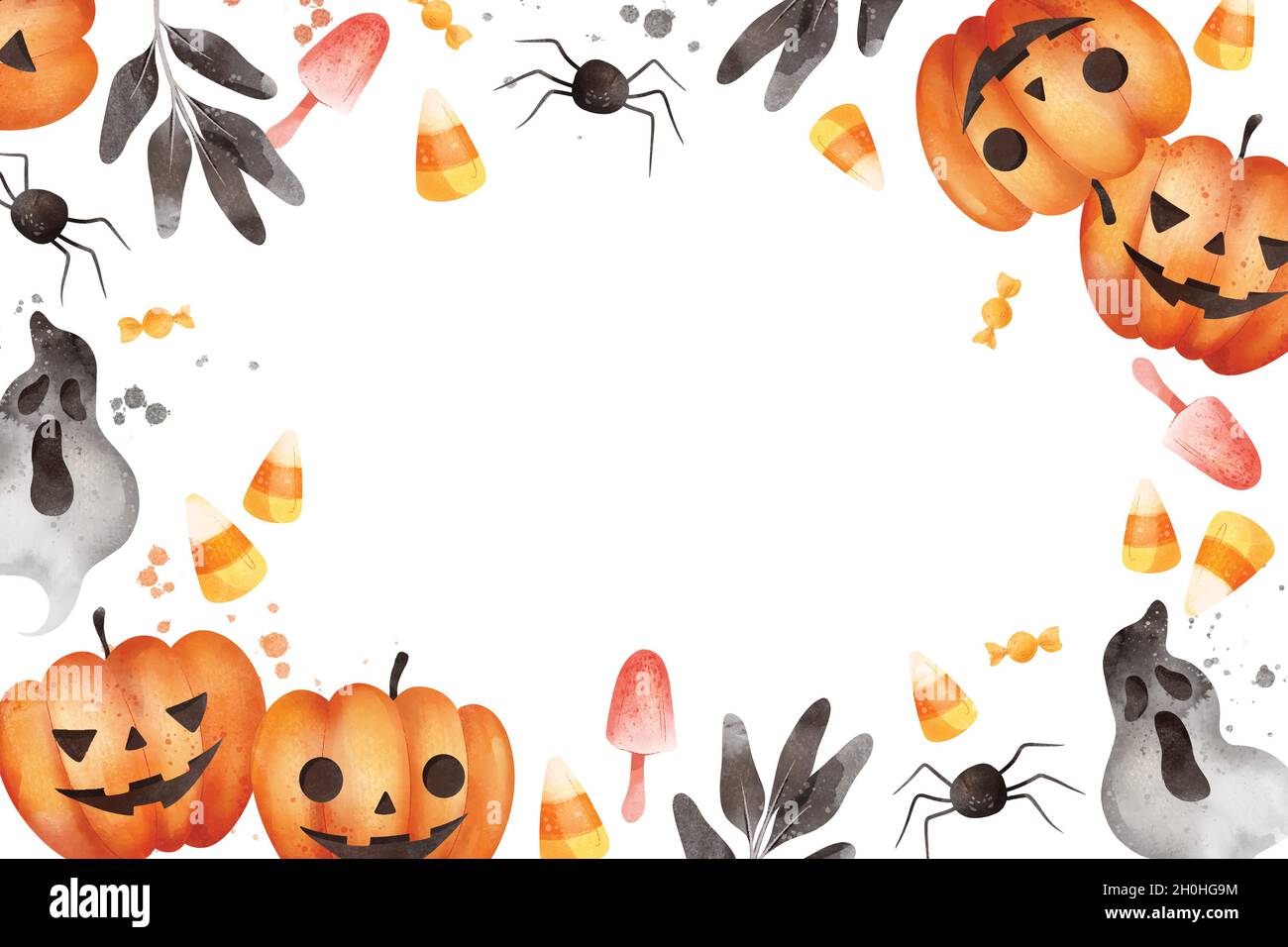 watercolor halloween background design vector illustration Stock Vector ...