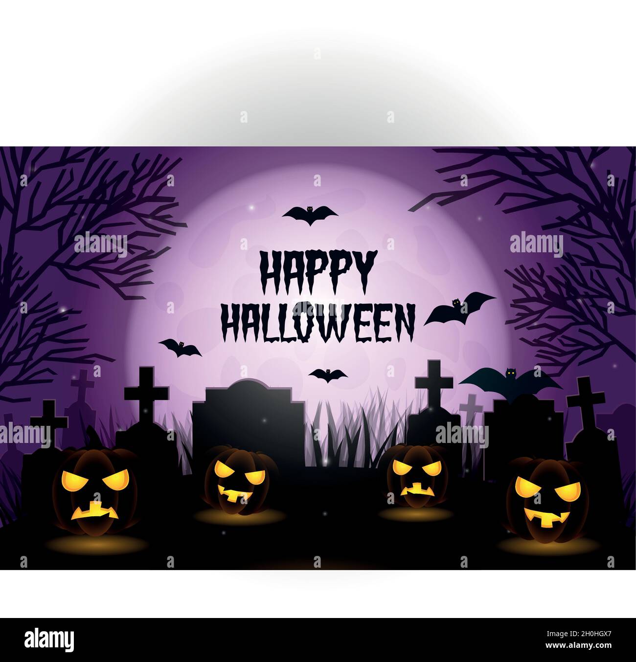 realistic halloween background design vector illustration Stock Vector ...