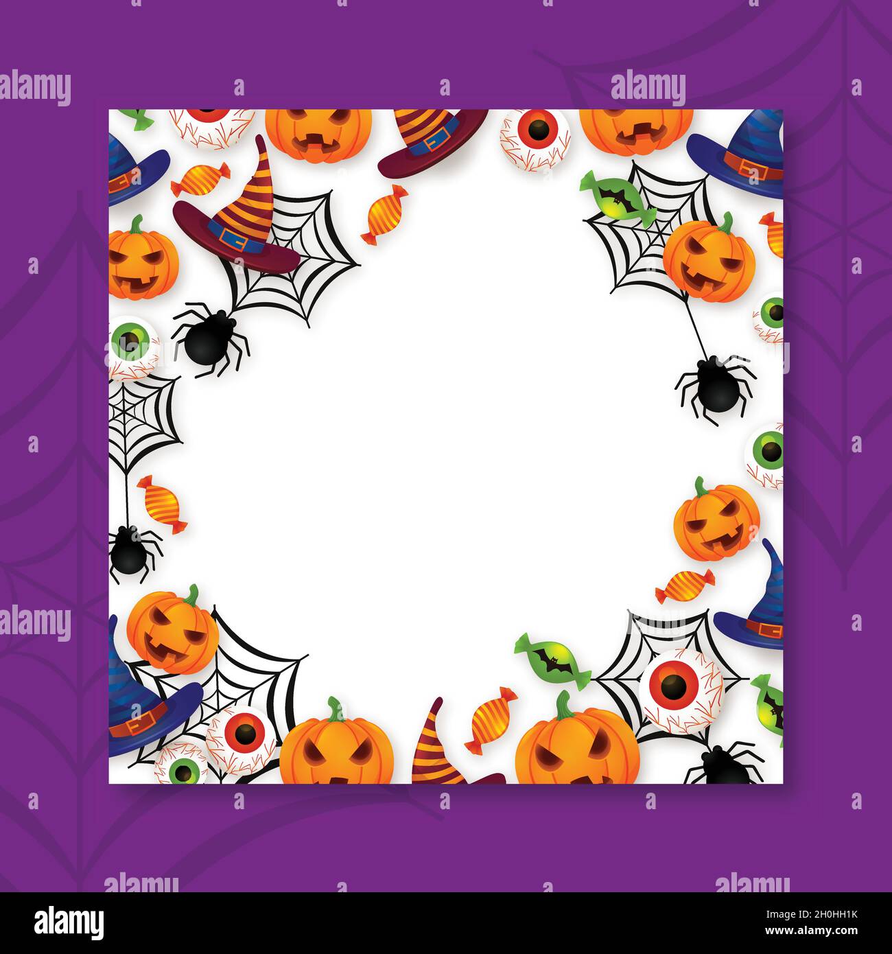 realistic halloween frame design vector illustration Stock Vector Image ...
