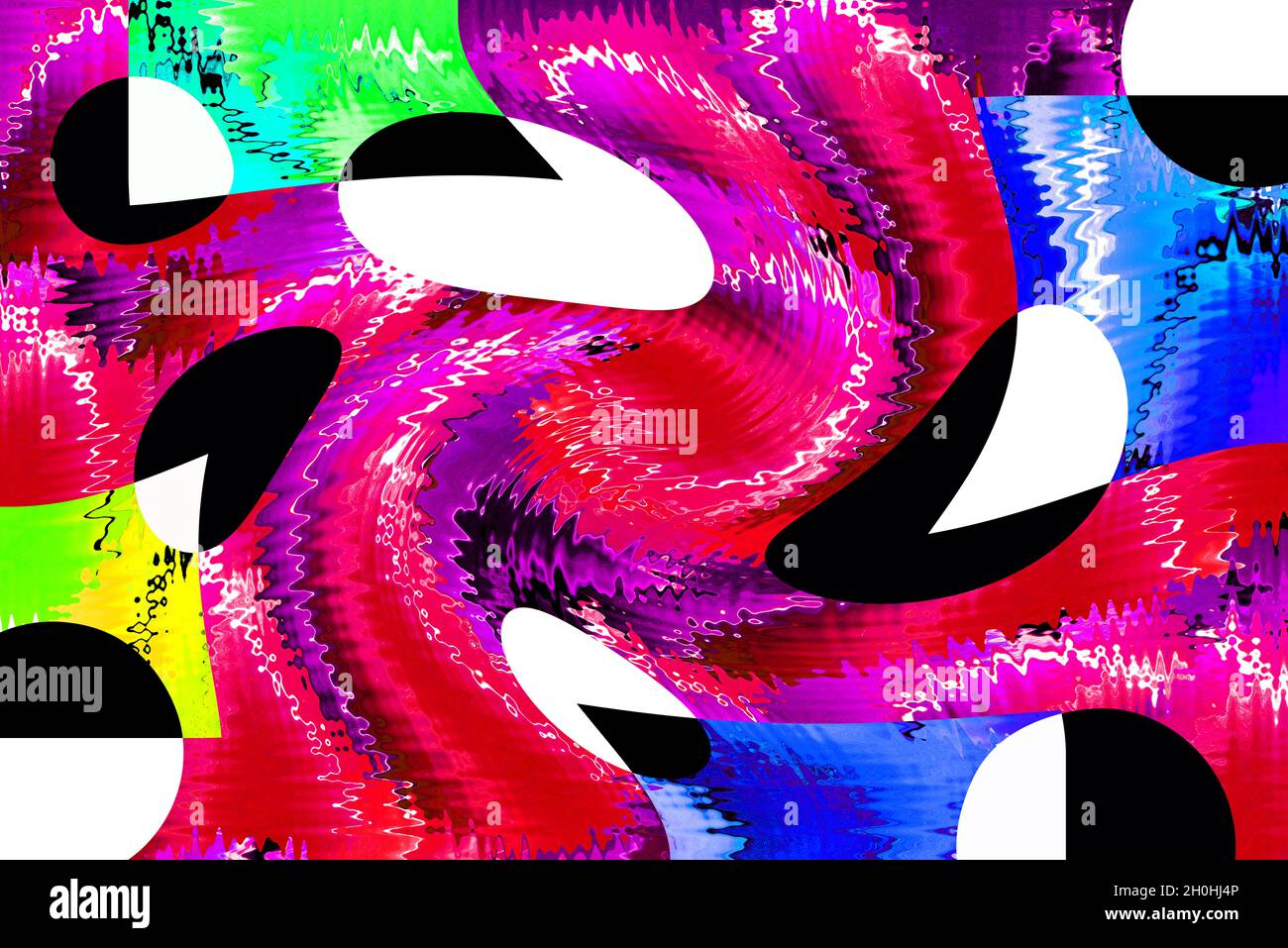 Pop art modern design illustrations combined by lines and color blocks ...