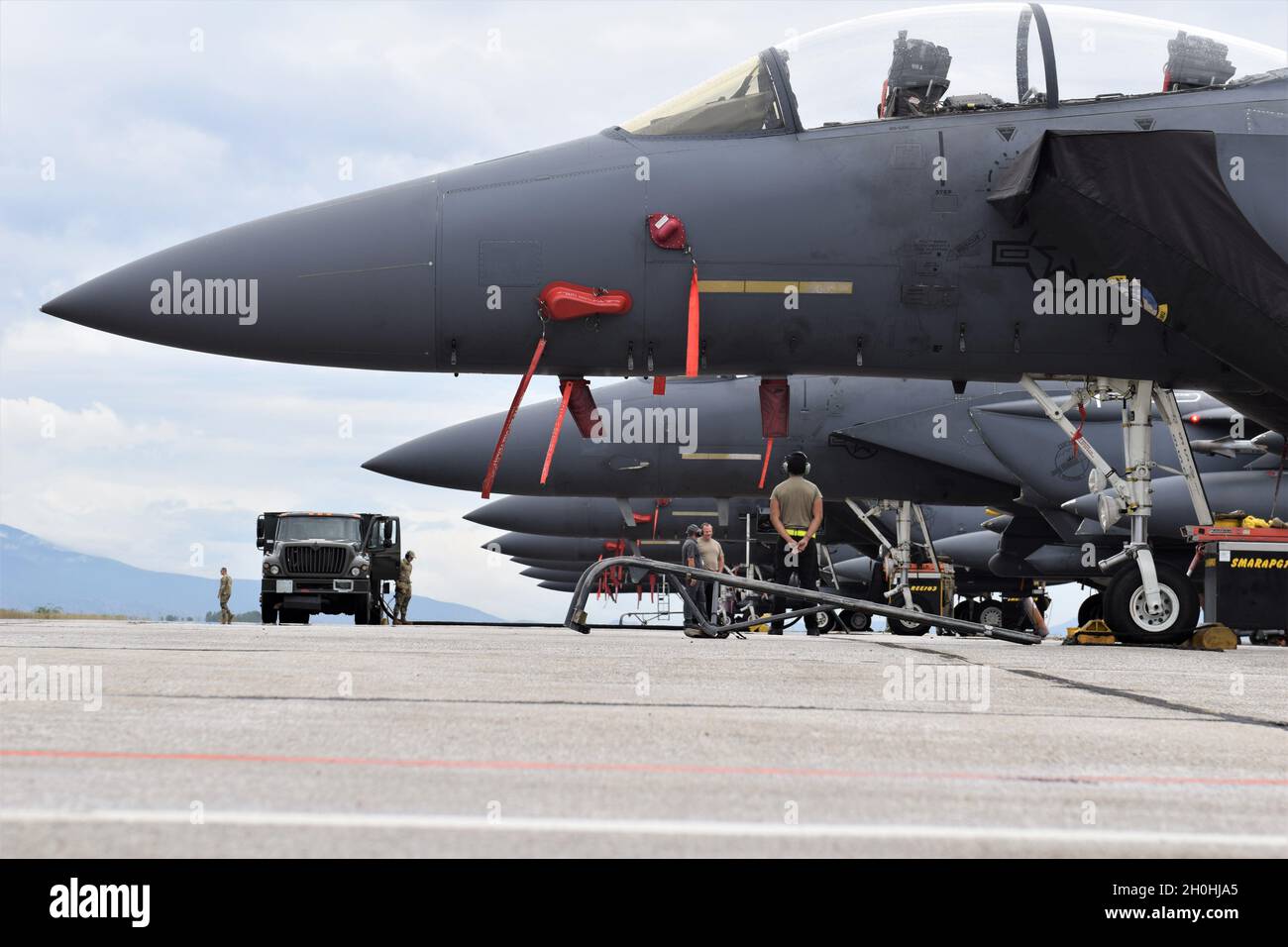 U.S. Airmen from the 336th Fighter Squadron, 4th Fighter Wing, Seymour ...