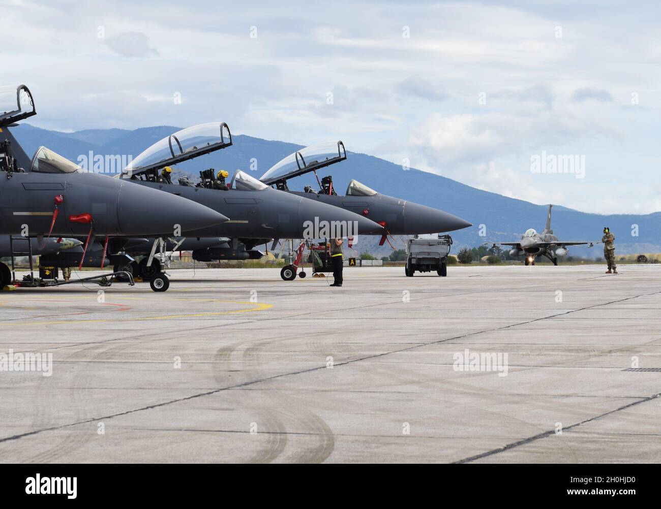 U.S. Airmen from the 336th Fighter Squadron, 4th Fighter Wing, Seymour ...