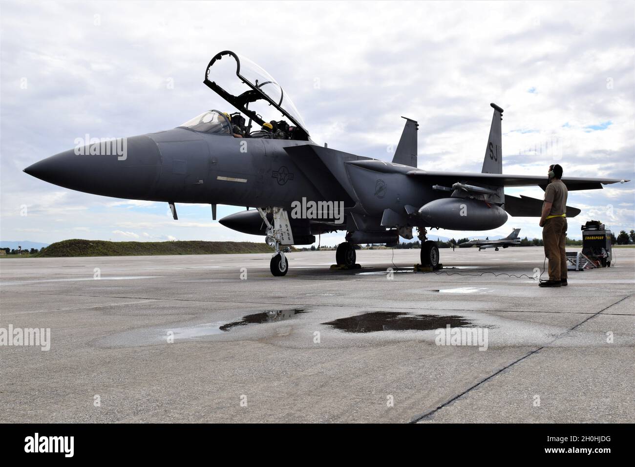 U.S. Airmen from the 336th Fighter Squadron, 4th Fighter Wing, Seymour Johnson Air Force Base ...
