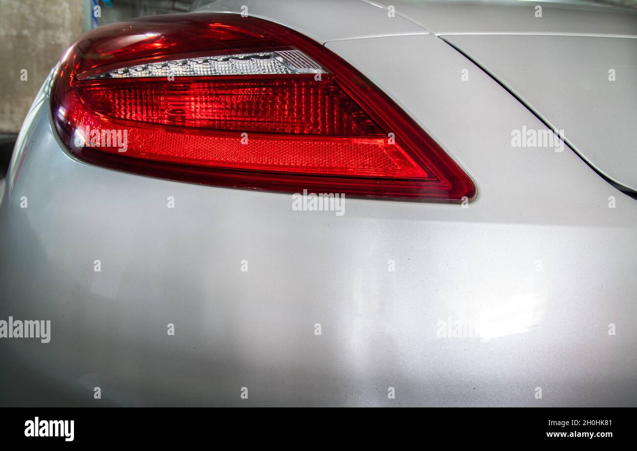 Bangkok, Thailand - 31 Aug 2021 : Close-up of Rear light or Tail lamp ...