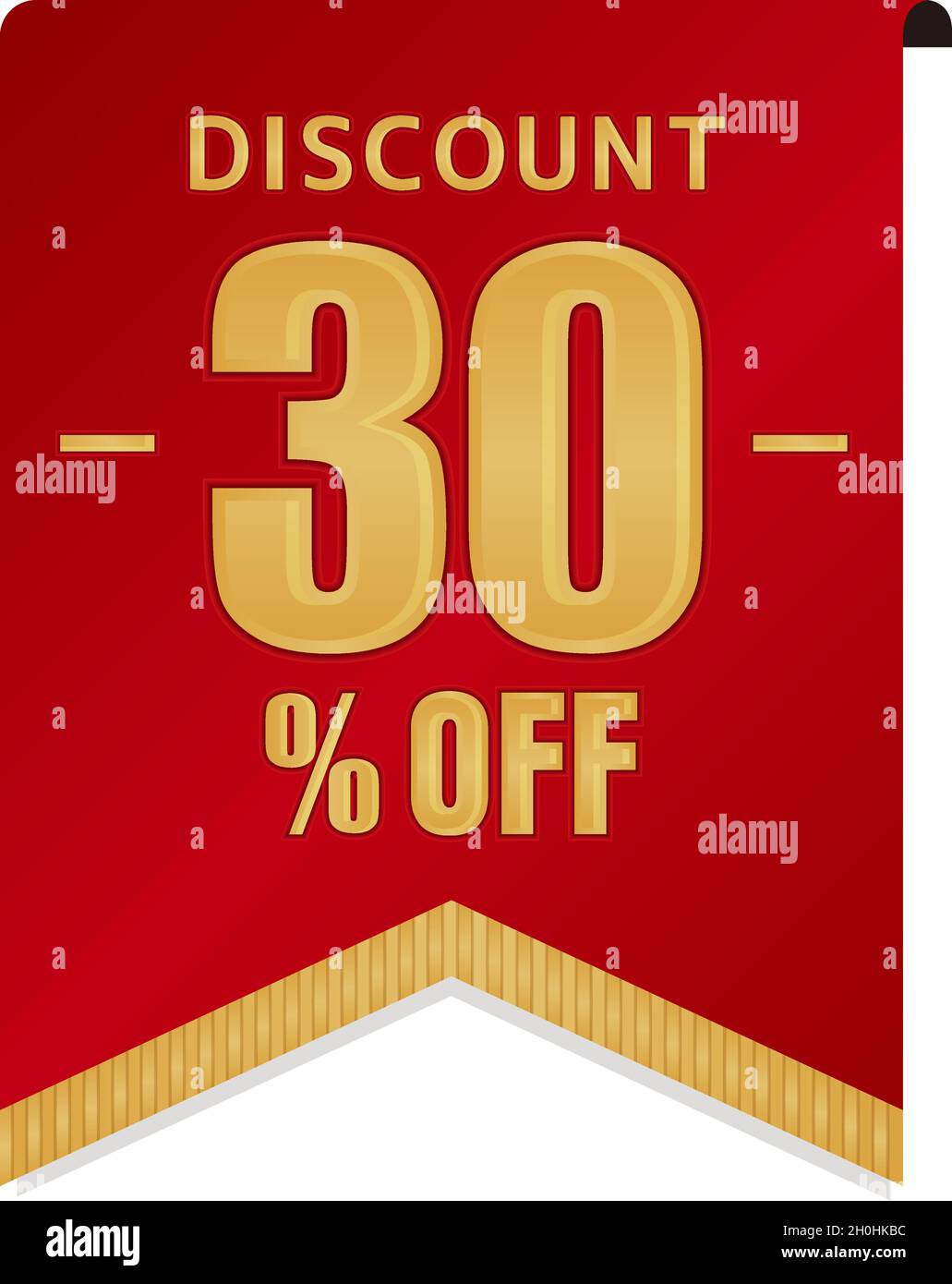 30% off icon illustration for ecommerce site etc. ( vintage flag motif ...