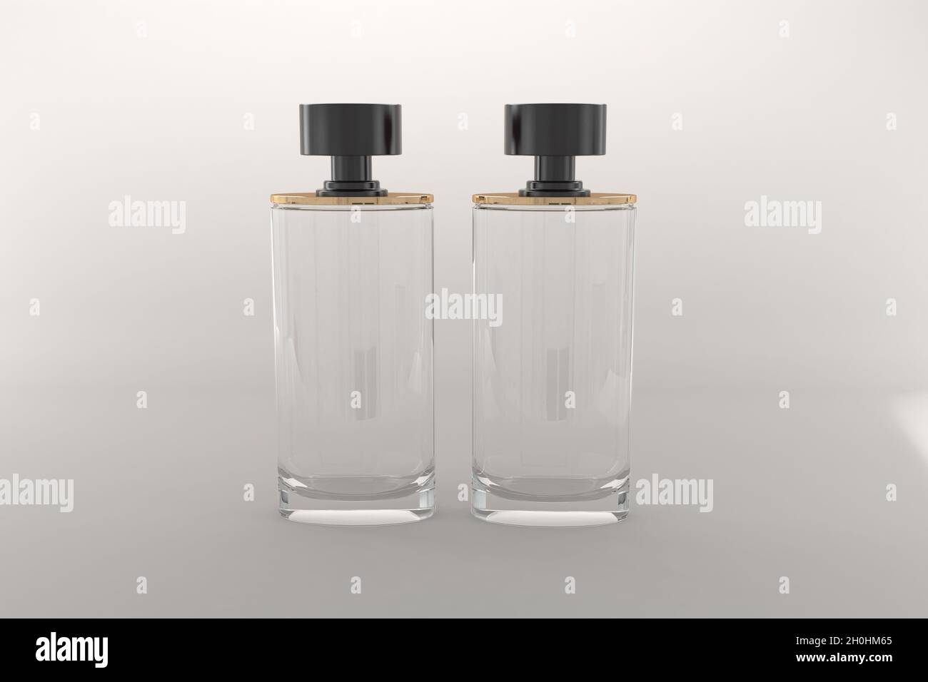 3d render of clear bottle with a black cap isolated on white background ...