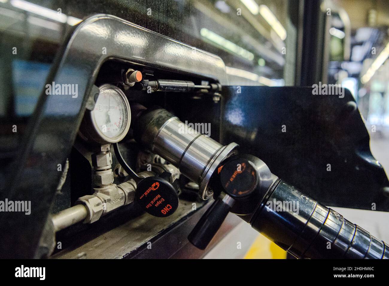 Augsburg, Germany. 08th Oct, 2021. A bus operated with natural gas ...