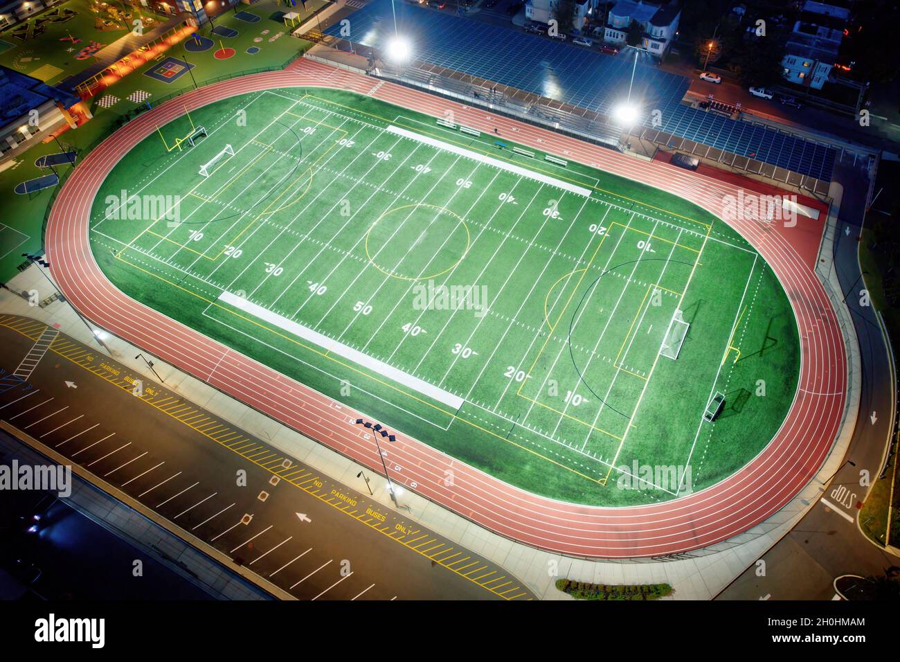Aerial View of an Empty Football Field Stock Photo - Alamy