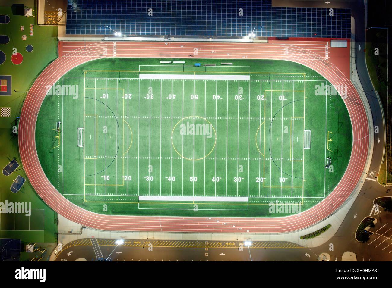 Aerial View of an Empty Football Field Stock Photo - Alamy