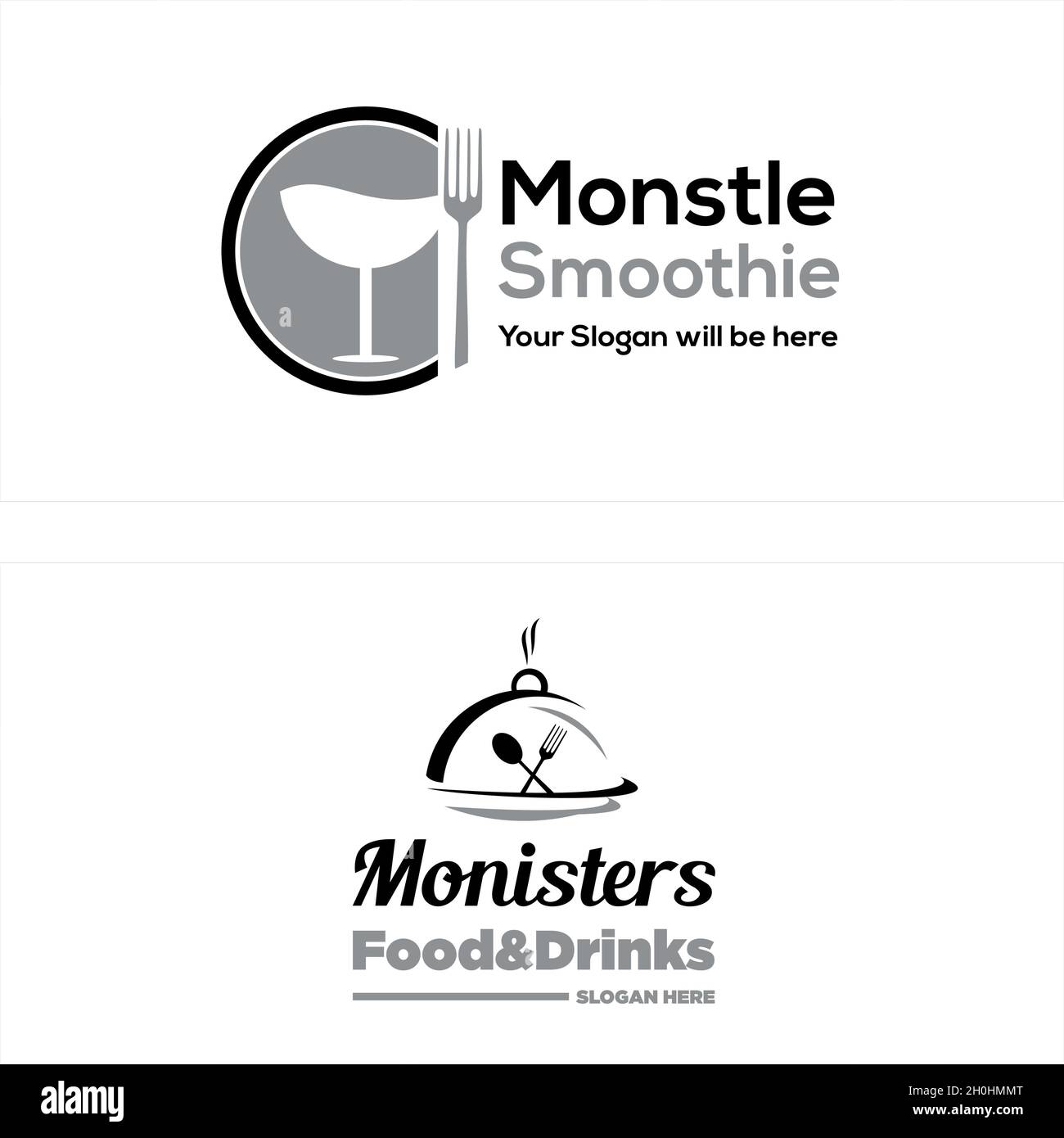 Food dish logo restaurant illustration of fork spoon Stock Vector Image ...