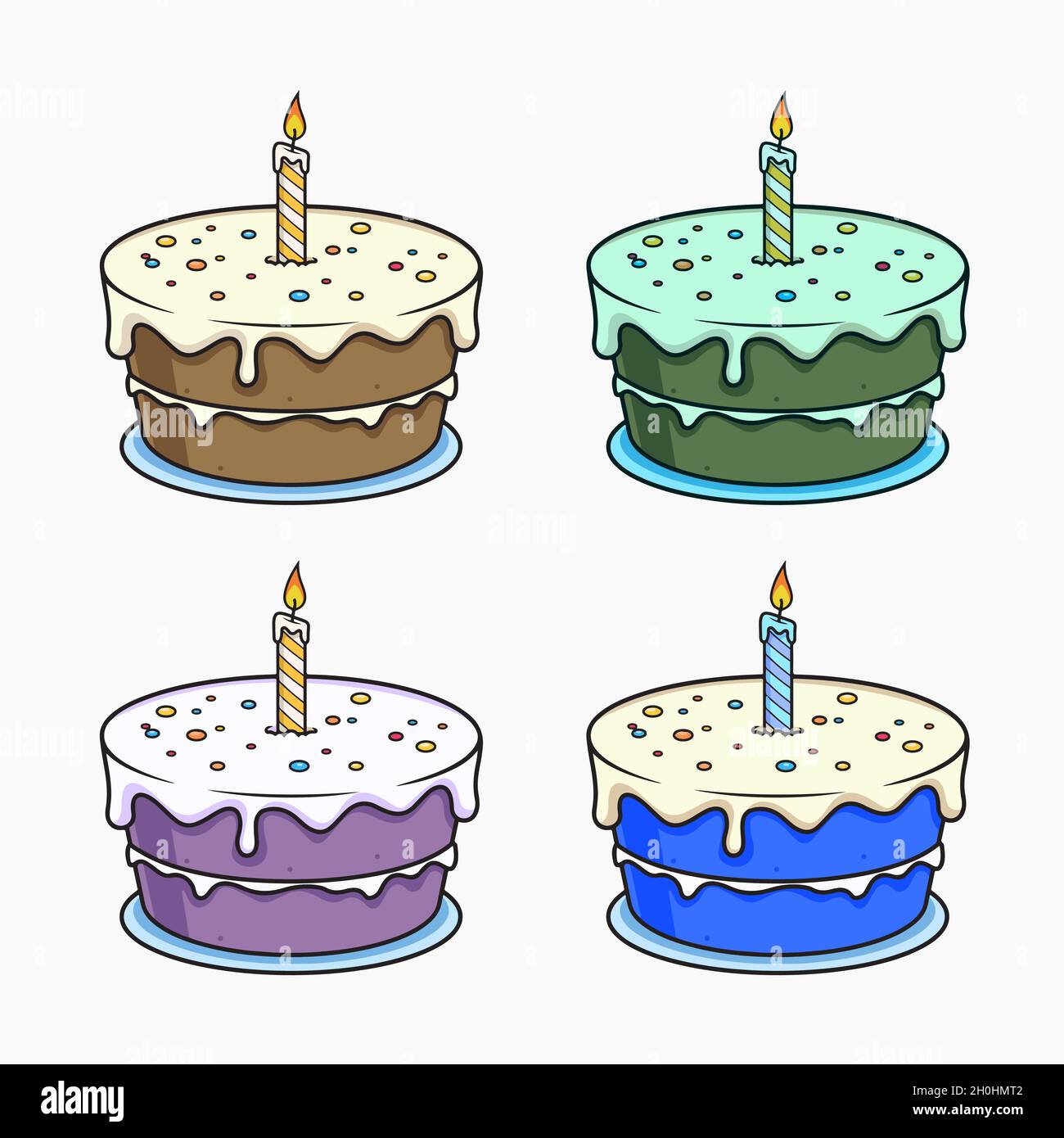 Happy birthday cake with candle Stock Vector Images - Alamy