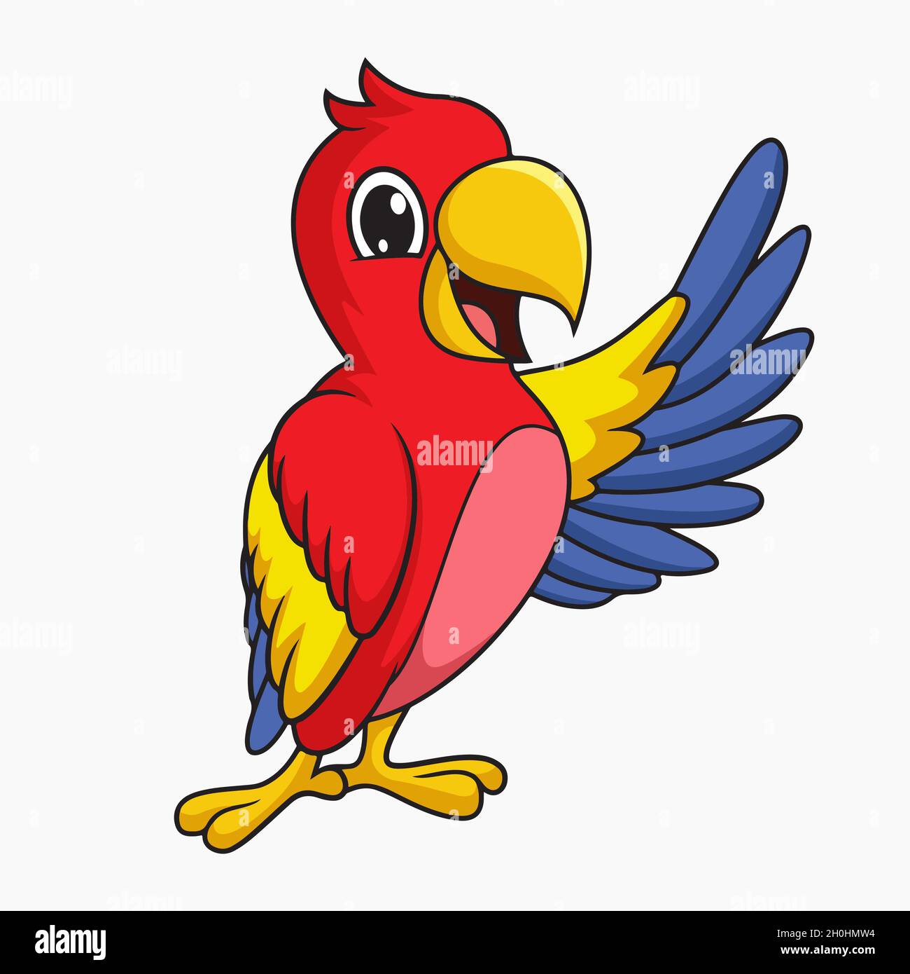 Colorful Parrot Vector Illustration Cartoon Stock Vector Image & Art ...