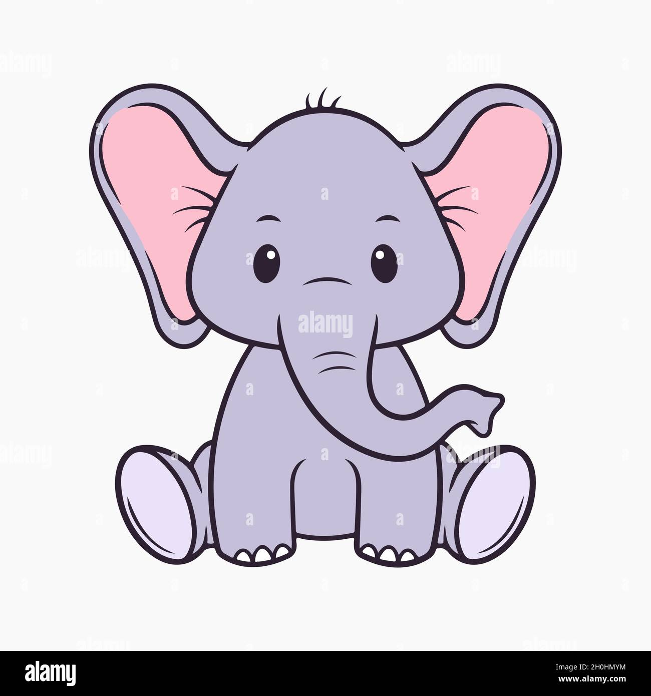 Gray vector flat cartoon Cut Out Stock Images & Pictures - Alamy