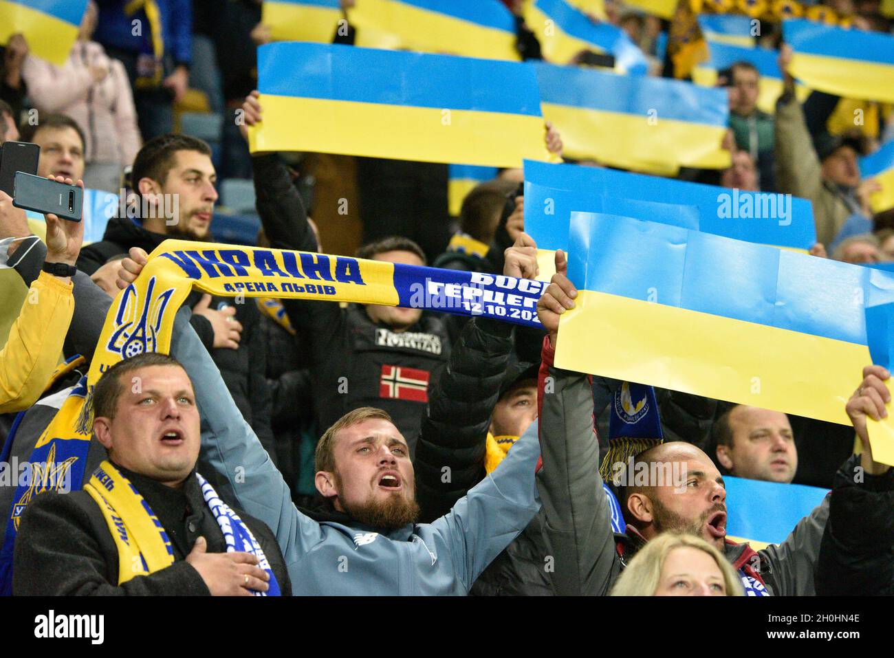 Non Exclusive: Ukrainian fans cheer for their national team in the ...