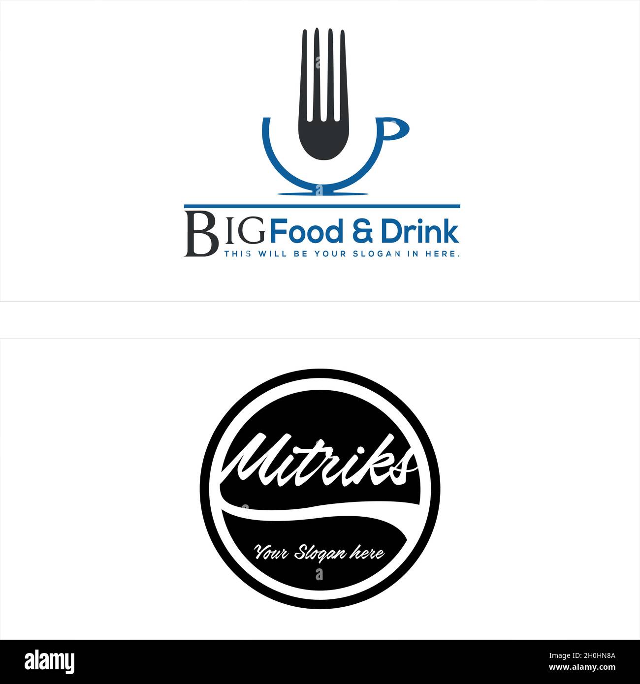 Business emblem food drink cup fork logo design Stock Vector Image ...