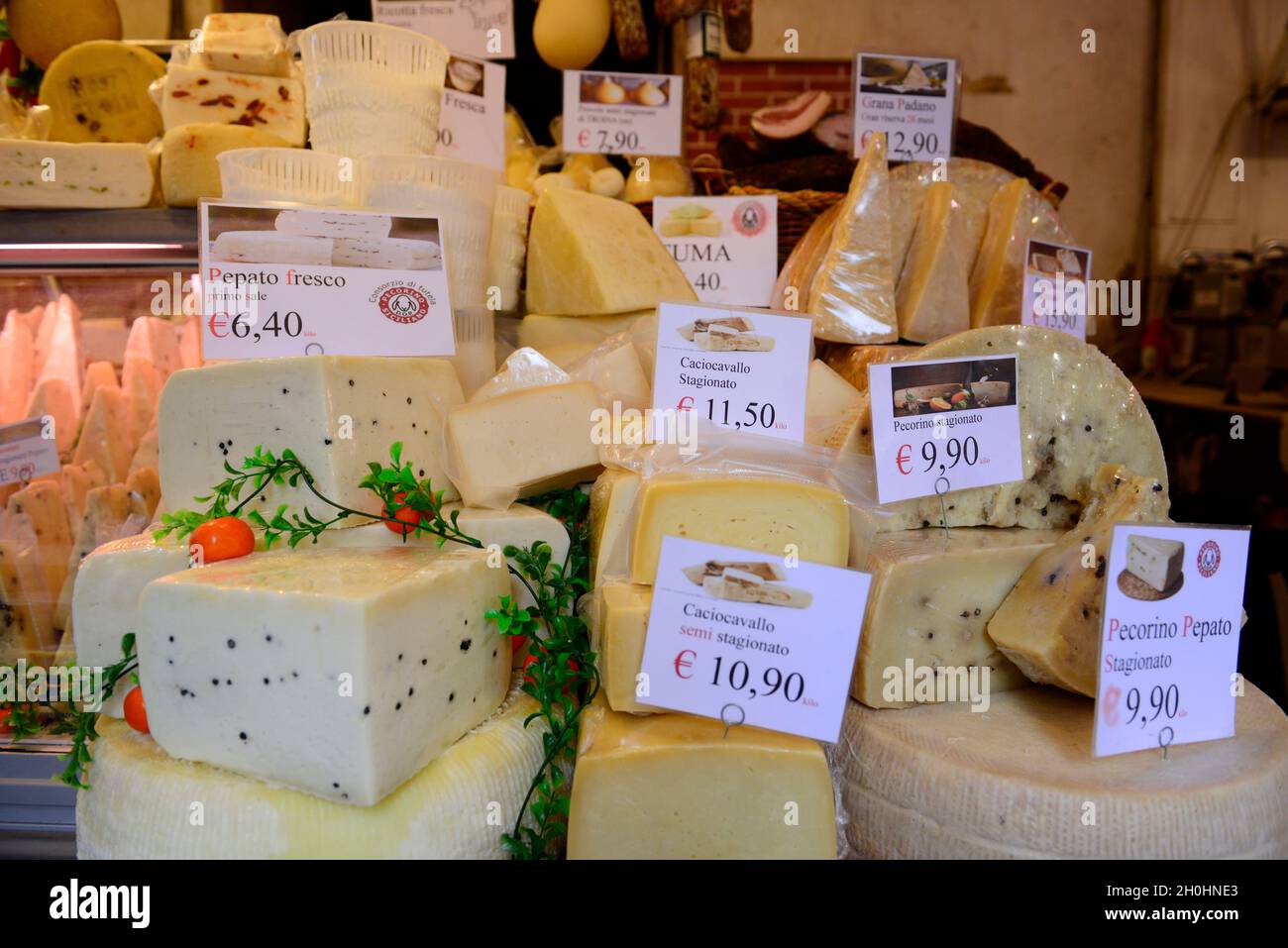 A cheese shop at the market in Catania, Italy Stock Photo - Alamy