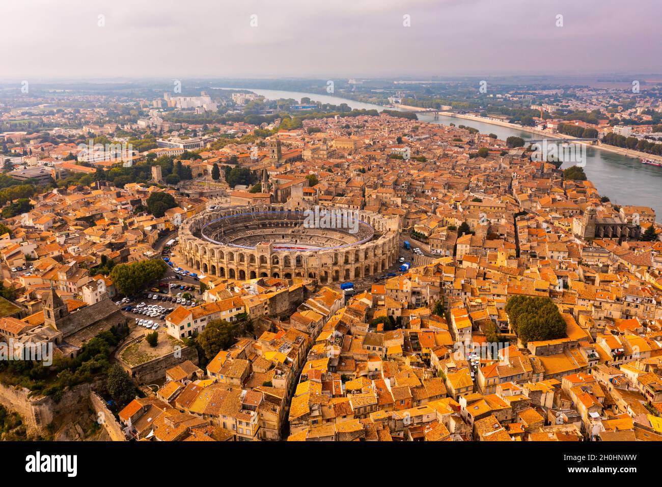 Aerial view of old town Arles, France Stock Photo - Alamy