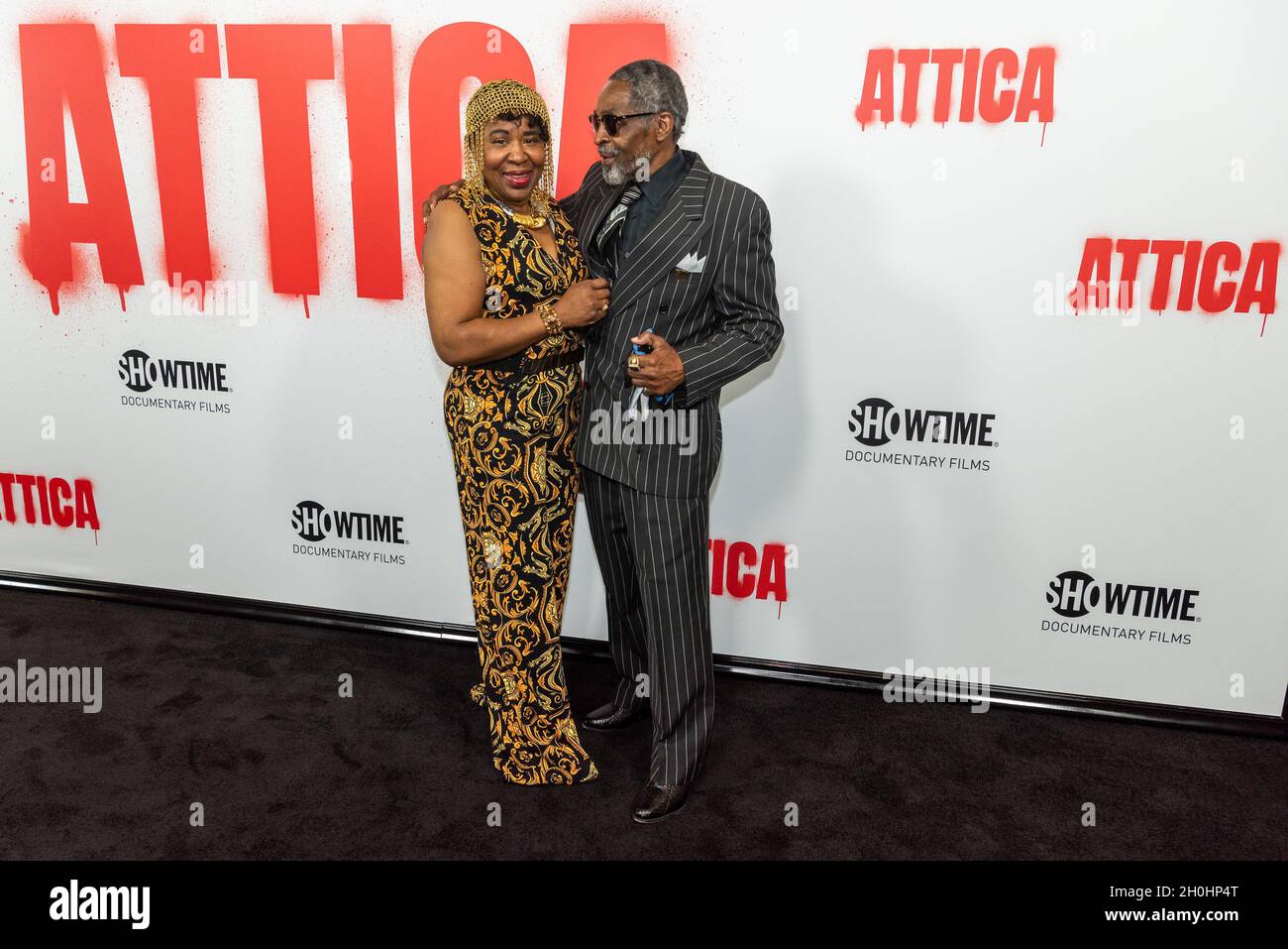 New York, USA. 12th Oct, 2021. Attica survivor Arthur Harrison and wife ...