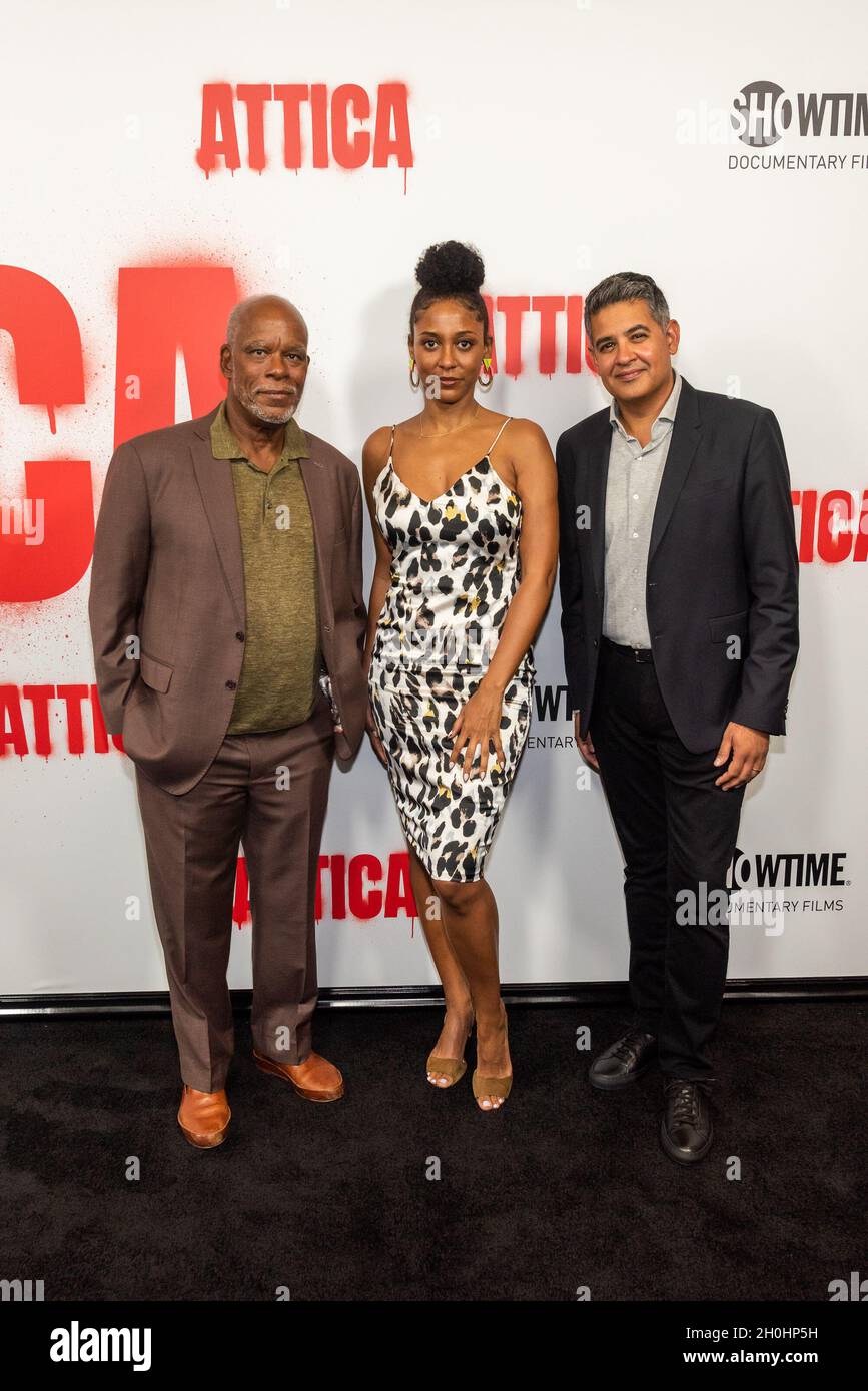 New York, USA. 12th Oct, 2021. Stanley Nelson, Traci Curry, and Vinnie ...