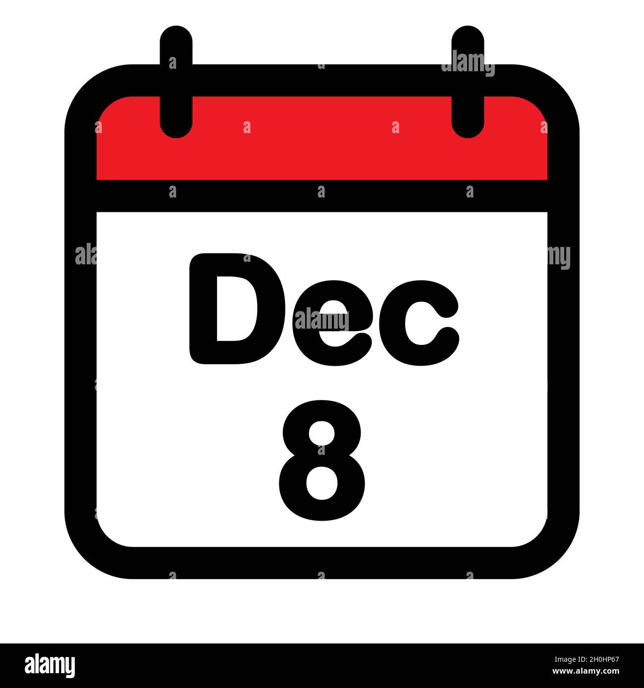 Calender icon eighth December, vector illustration Stock Vector Image ...
