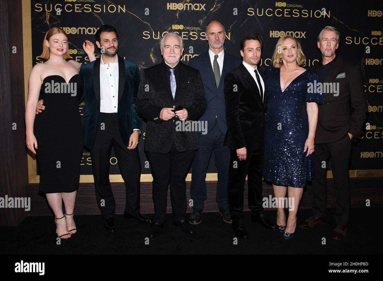New York, NY, October 12, 2021. (L-R) Sarah Snook, Arian Moayed, Brian ...