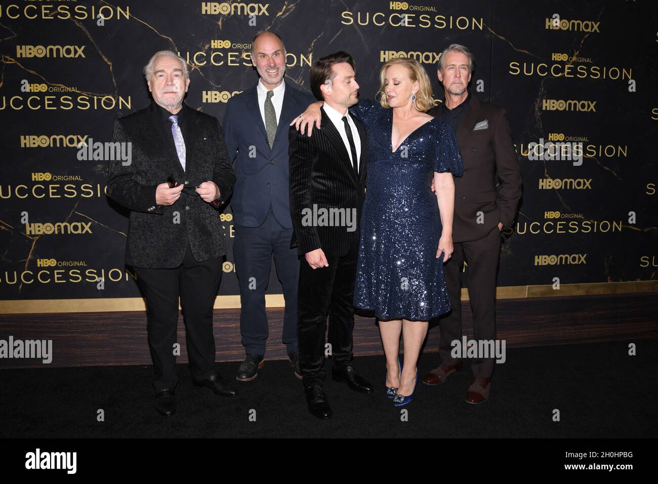 New York, NY, October 12, 2021. (L-R) Brian Cox, Jesse Armstrong ...