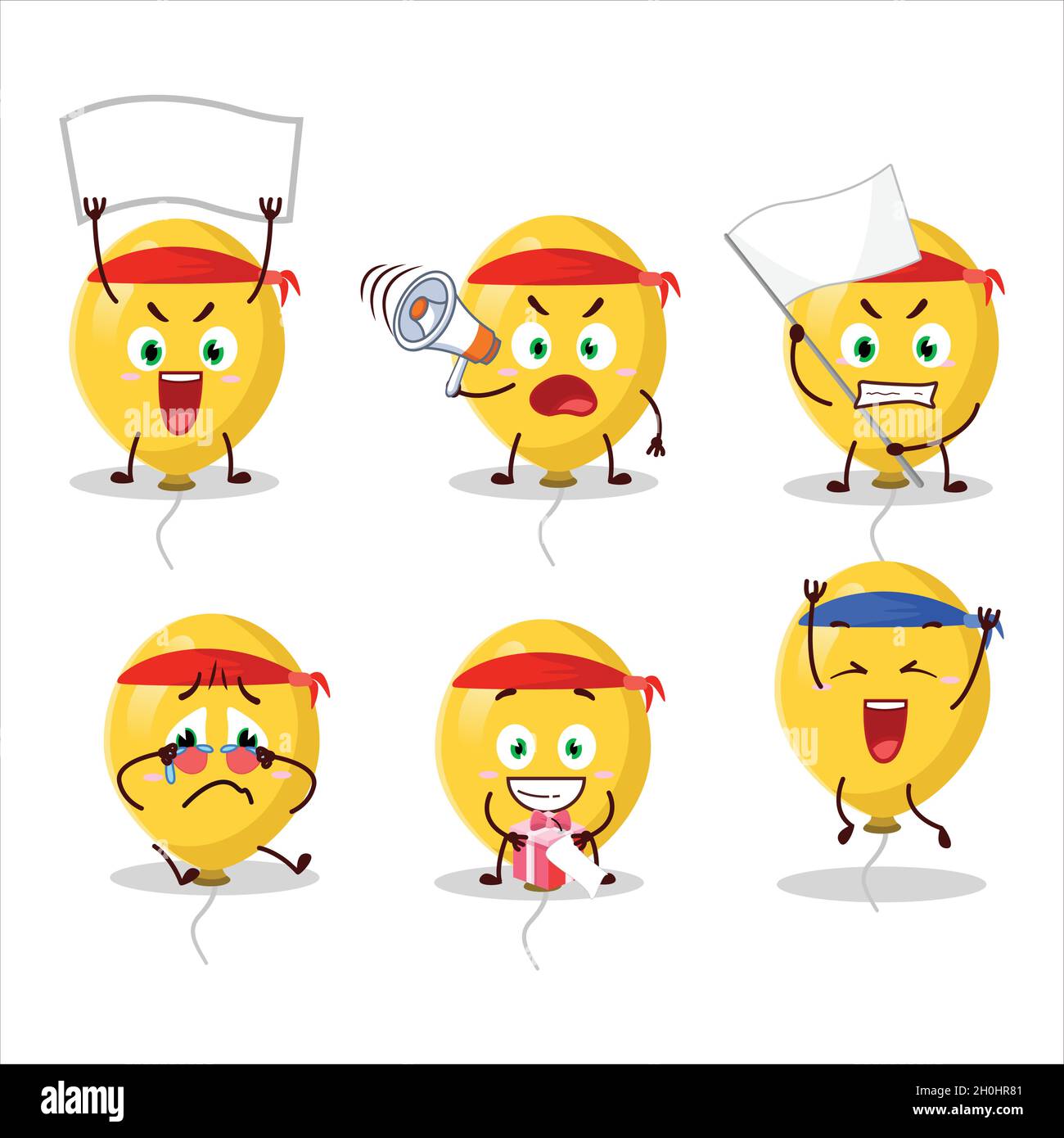 Mascot design style of yellow balloons character as an attractive ...