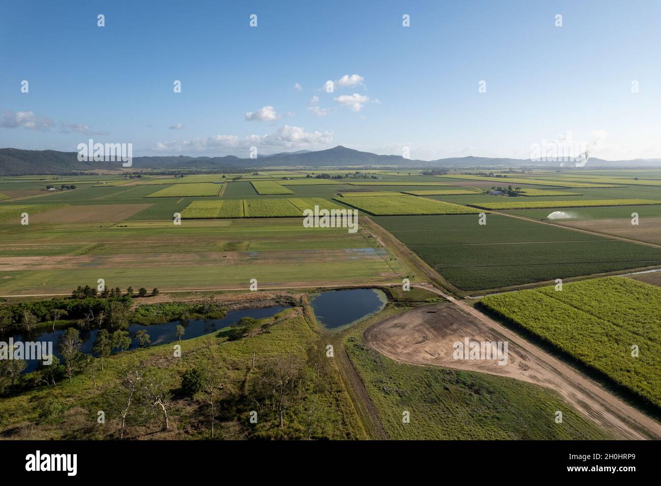 Drone aerial landscape of De Moleyns Lagoon Wildlife Reserve, Marian ...